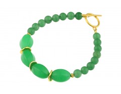 Bratara asimetrica din jad verde din bronz | Magazin online de bijuterii