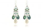Bratara floare din cristale Swarovski Emerald, perle de Mallorca si ...