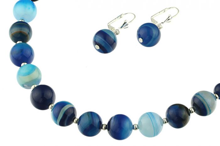 Set de bijuterii format din agat lace albastru | Magazin online de ...