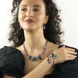Bratara floare din ametist si fluorina fatetata | Magazin online de ...