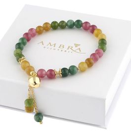 Bratara din turmalina si elemente placate cu aur 18k | Magazin online ...