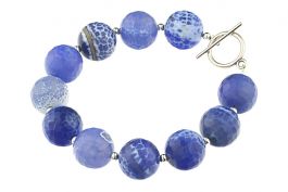 Bratara din agat albastru fatetat | Magazin online de bijuterii