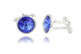 Butoni din argint si Swarovski rivoli Sapphire | Magazin online de ...