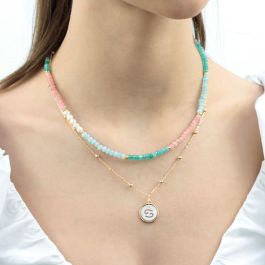 Set doua coliere "Rac" din perle naturale, jad si sidef | Magazin ...