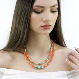 Set doua coliere "Allegria" din jasp, sidef si jad | Magazin online de ...