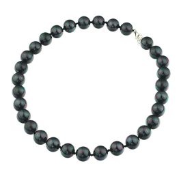 Colier clasic din perle de Mallorca negre 12 mm si argint | Magazin ...