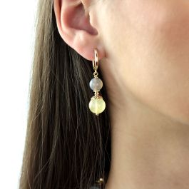 Cercei din agat si cuart galben | Magazin online de bijuterii