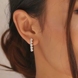 Cercei "Gold tennis" din argint si cristale | Magazin online de bijuterii