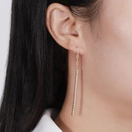 Cercei "Tennis drop" din argint si cristale | Magazin online de bijuterii