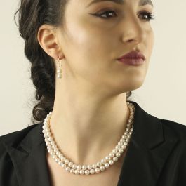 Set perle naturale albe 7-9 mm si argint 925 | Magazin online de bijuterii