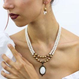 Set din perle de Mallorca si sidef alb | Magazin online de bijuterii