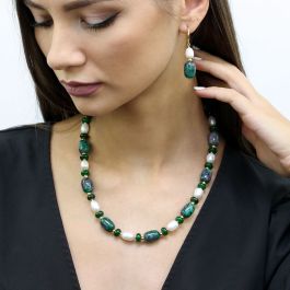 Set din perle naturale, rubin-zoisit si agat | Magazin online de bijuterii