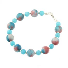 Bratara asimetrica realizata din ametist rotund si perle de cultura ...