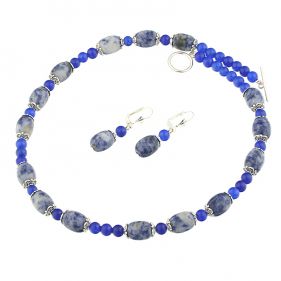 Set de bijuterii format din agat lace albastru | Magazin online de ...